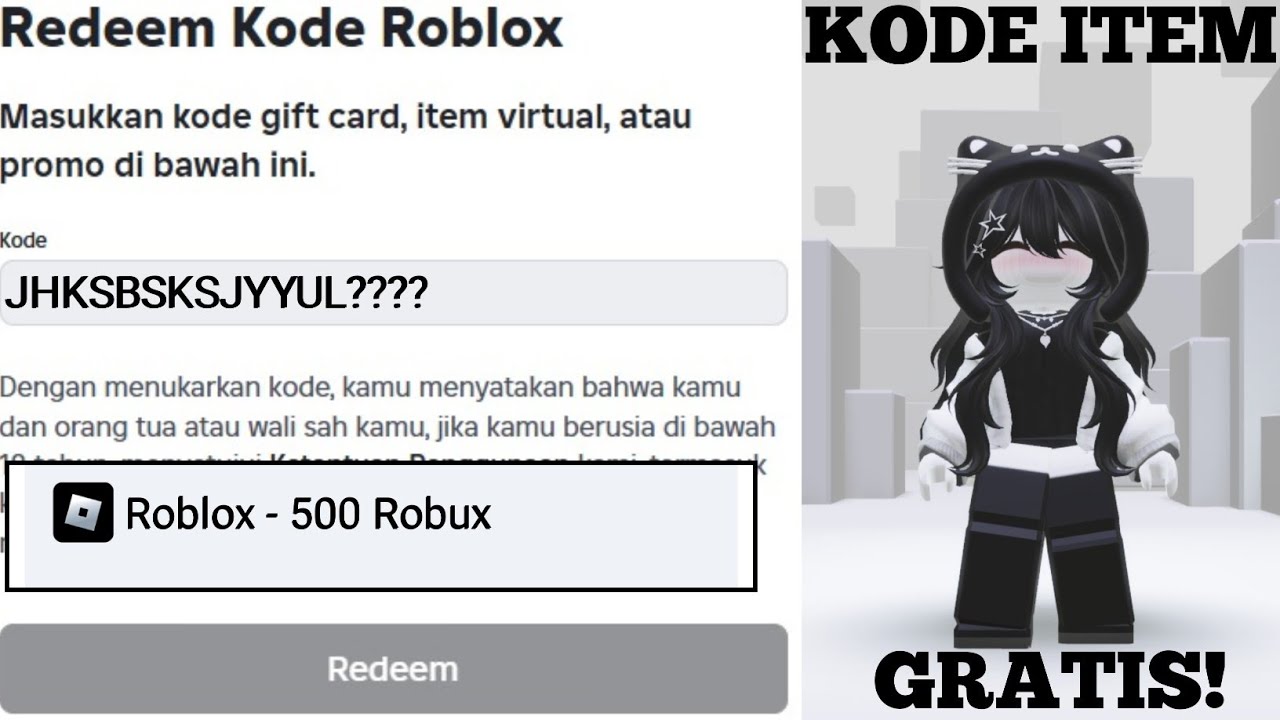KODE REDEEM ROBUX GRATIS! CARA DAPETIN KODE ROBUX DI ROBLOX DAN KODE ...