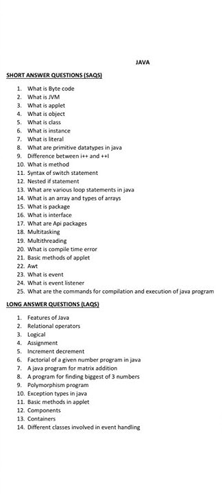Java important questions (cse 2nd year vocational)[pdf] - YouTube