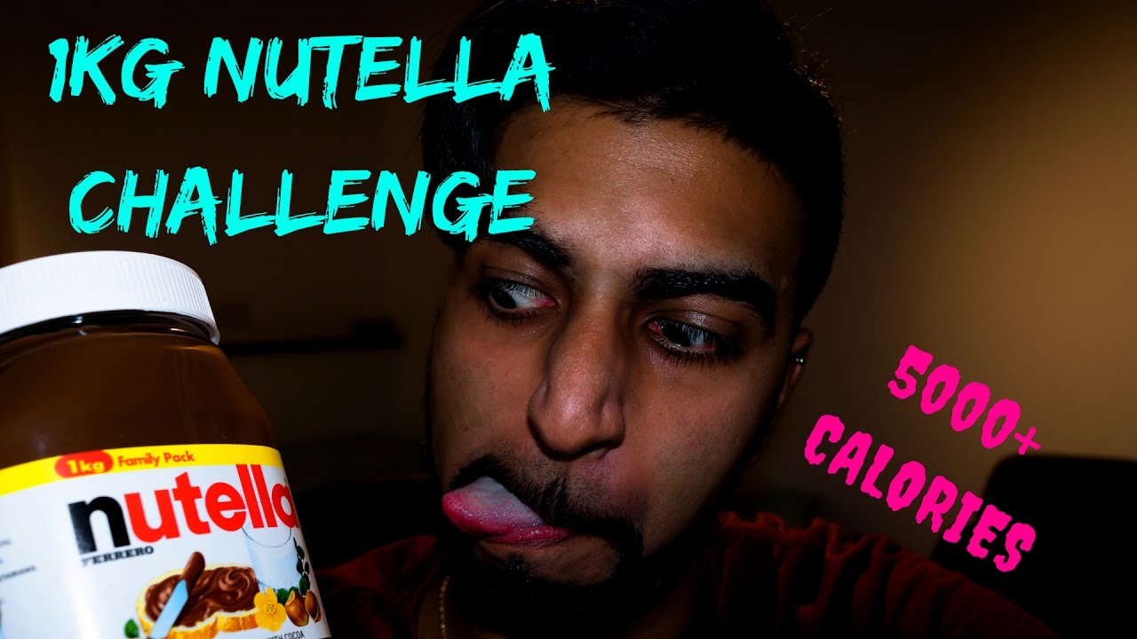 1KG NUTELLA CHALLENGE!!! | 5460 CALORIES - YouTube