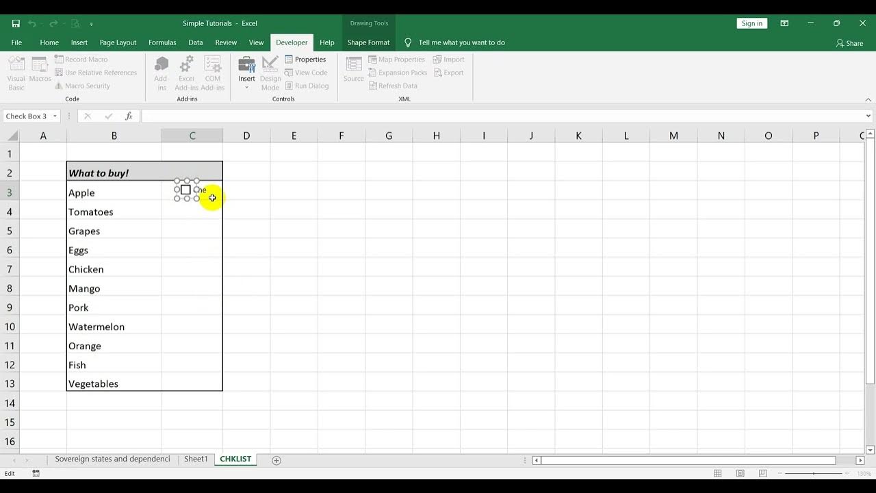 How to Add Checked Box in Ms. Excel | Simple Tutorials - YouTube