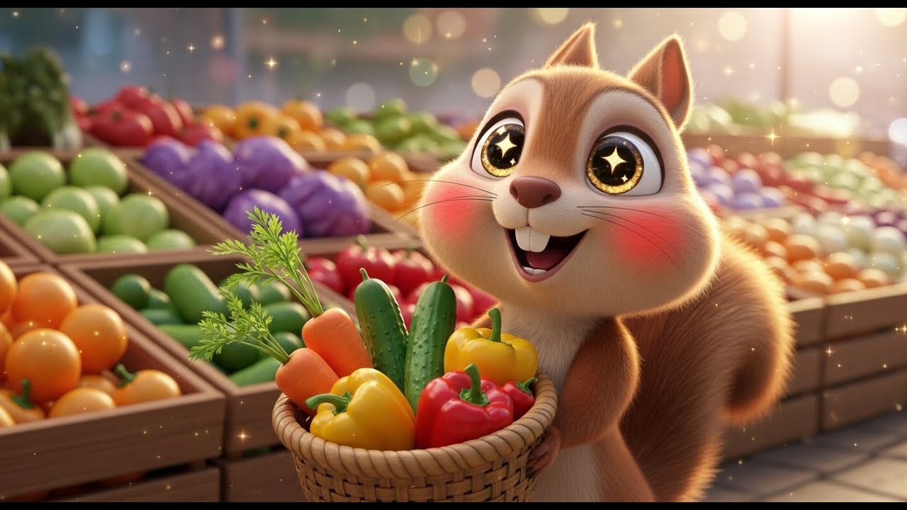 Learn 20 Fresh Vegetables Names with Squirrel 🐿️🥬🥕 | Fun Vegetable ...