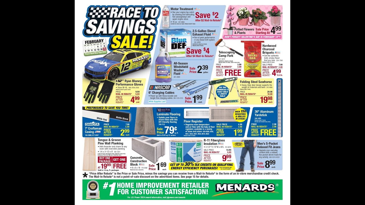Menards Race To Savings Sale! - YouTube