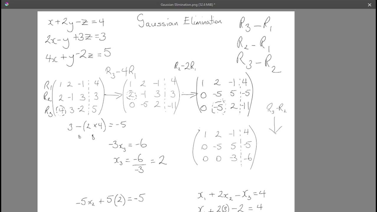 Solving using Gaussian Elimination. - YouTube