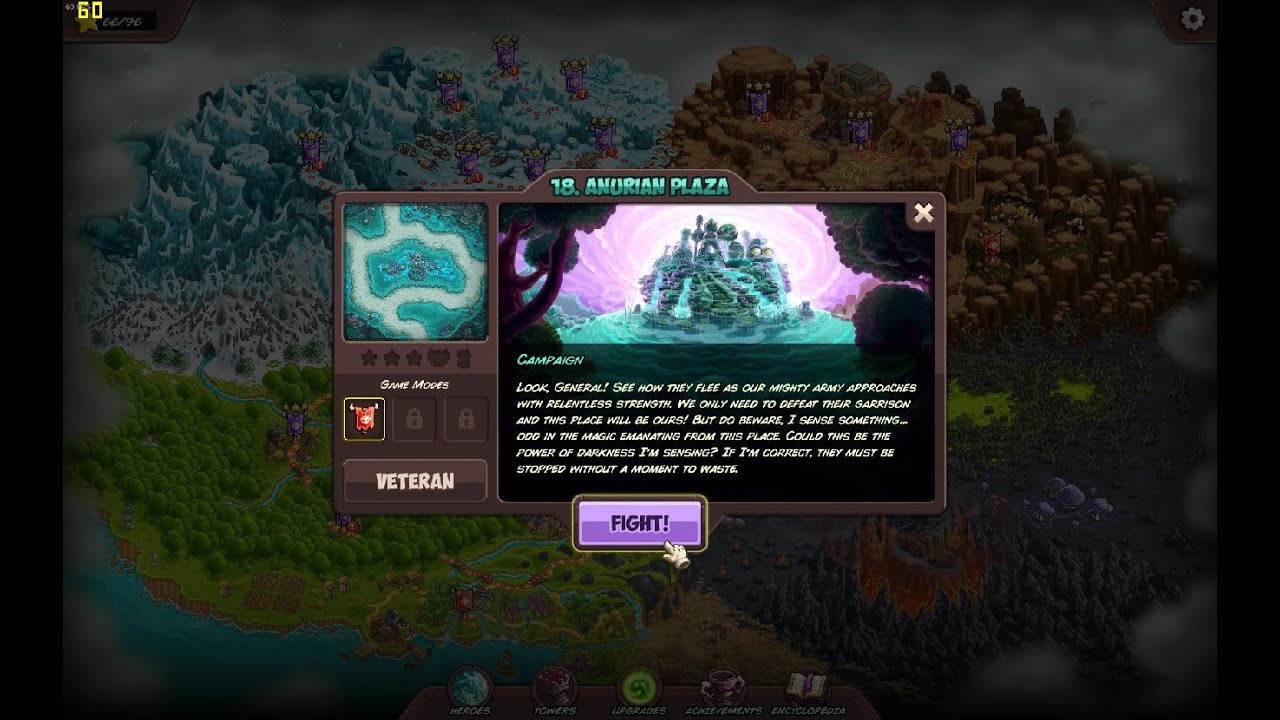 Kingdom Rush Vengeance Anurian Plaza Veteran 3 Stars - YouTube