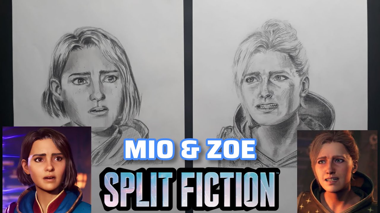 SPLIT FICTION | MIO & ZOE DRAWING (TIMELAPSE) - YouTube