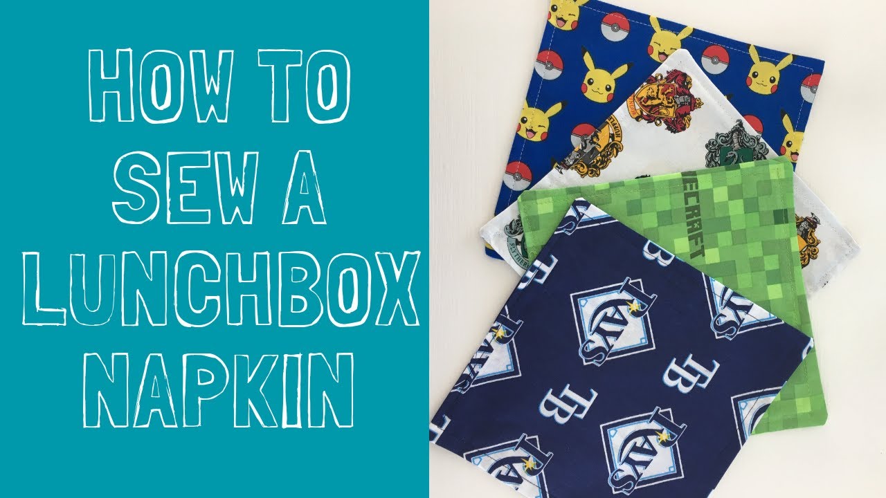 How to Sew a Cloth Lunchbox Napkin - DIY Beginner Sewing Project - YouTube
