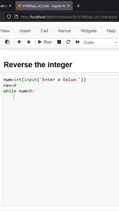 Day 2 of 100 Days of Code!🔥आज का सवाल:इंटीजर को रिवर्स में प्रिंट कराना! #100DaysOfCode # ...