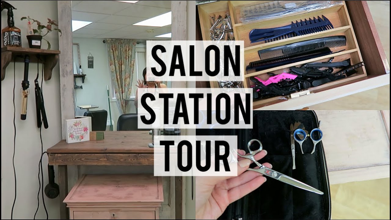 SALON STATION TOUR + WHAT TOOLS I STILL USE FROM BEAUTY SCHOOL - YouTube