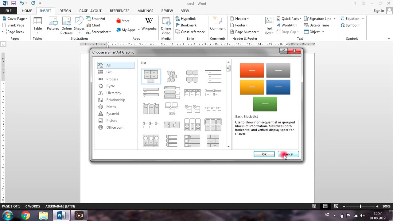 Microsoft Office Word - İnsert və Design menyuları - 2 - YouTube