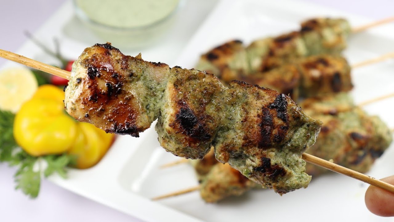 Grilled Green Chicken Tikka(Healthy Recipe ) By Recipes of the World ...