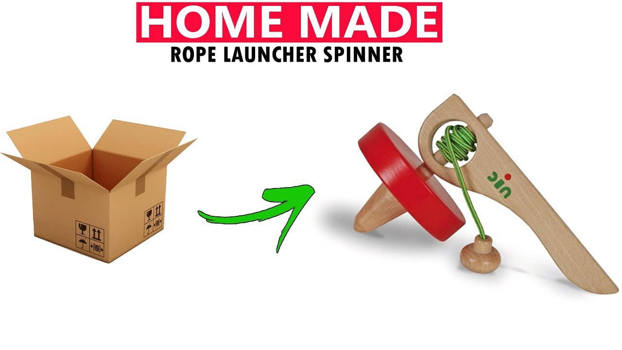 amazing toy with cardboard | how to make rope launcher spinning | - YouTube