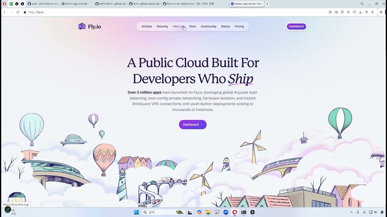 25 03 05, p 14071, 13강, fly deploy --remote-only, fly.io AccessToken, GITHUB ACTION 연동하여 무중단 CI ...