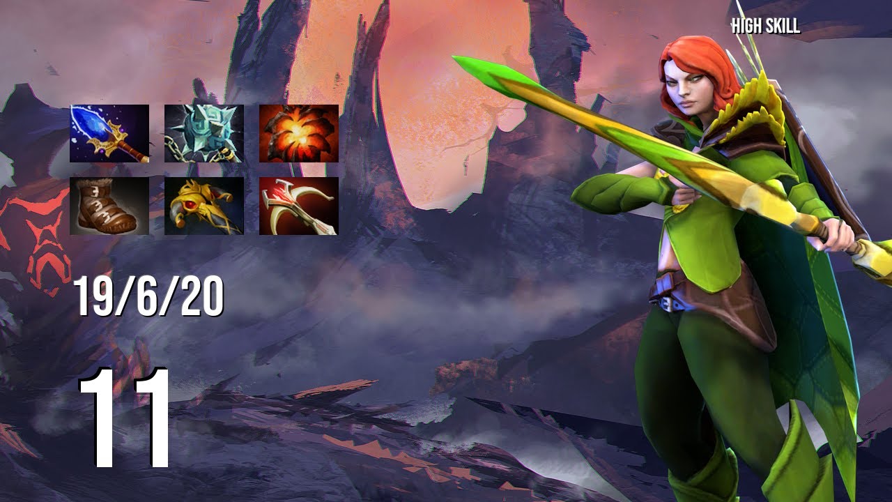 Dota 2 Pro Gameplay 11 Windranger 19 6 20 High Skill Dota 2 / Offlane ...