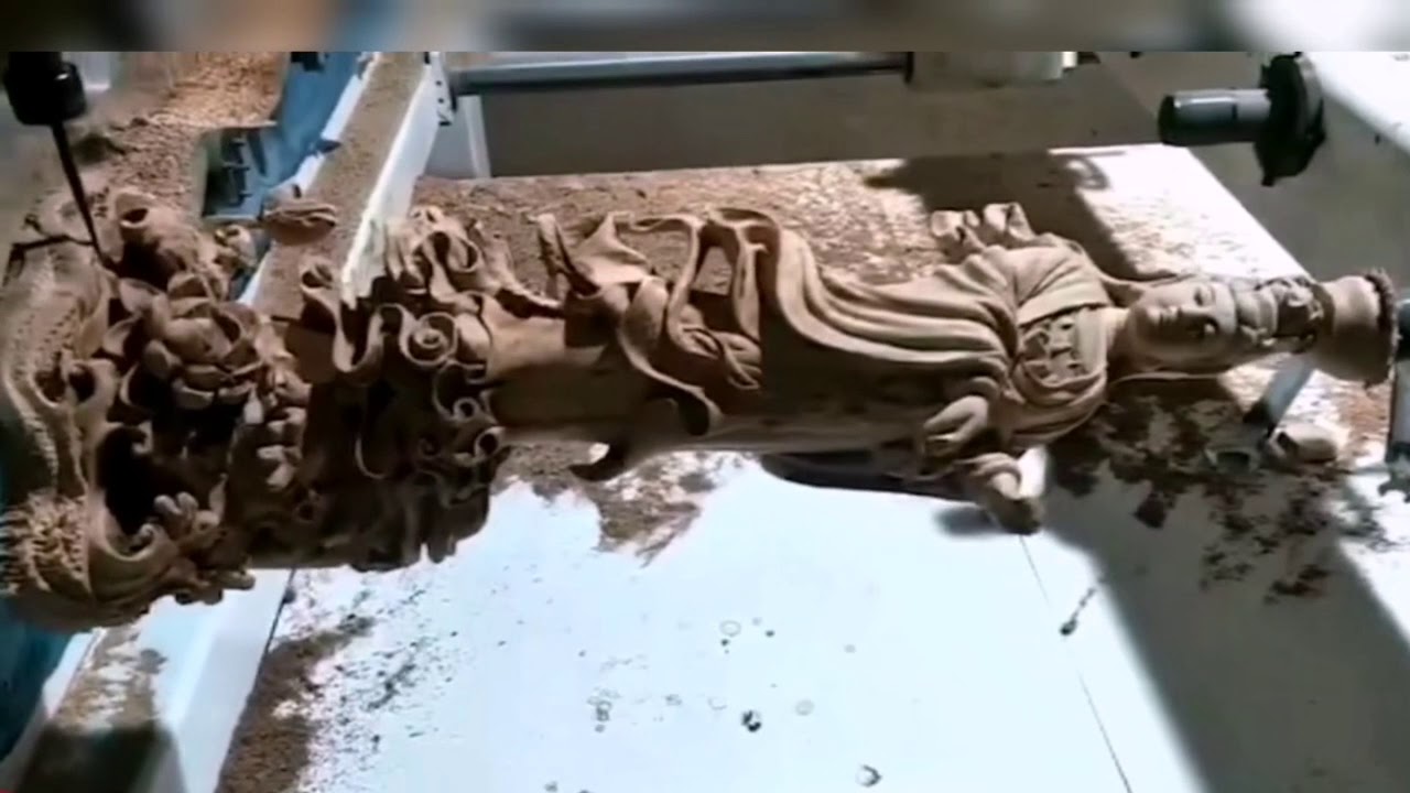 3d wood engraving by 3D cnc router - YouTube