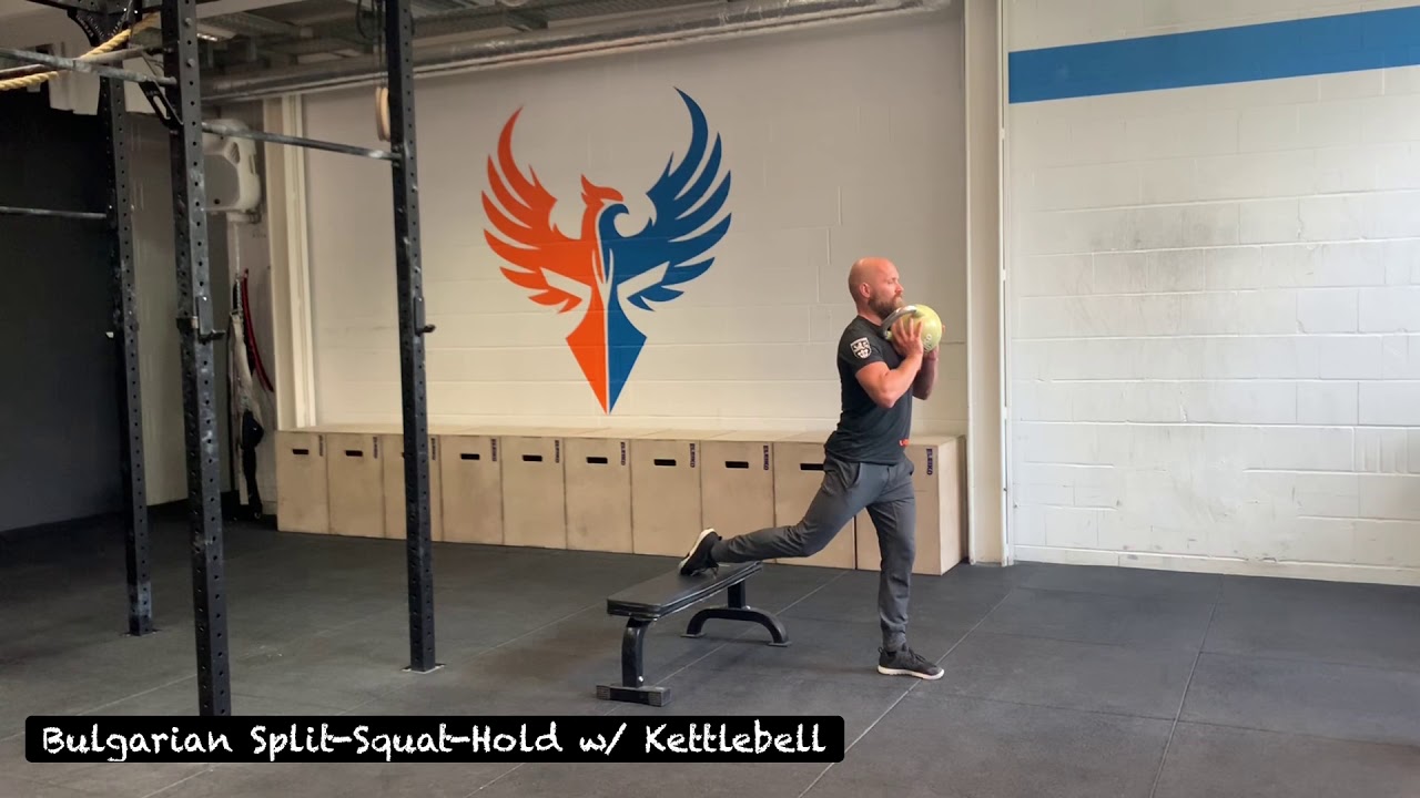 Bulgarian Split-Squat-Hold w/ Kettlebell - YouTube
