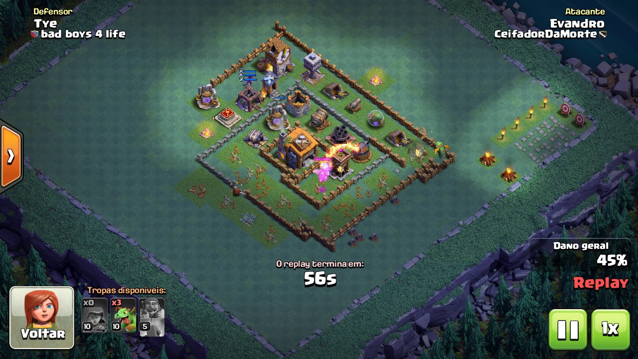 Clash of Clans - CC5 vs. CC7 - BB DG e ARQ - Ataque 100% - Atacante ...