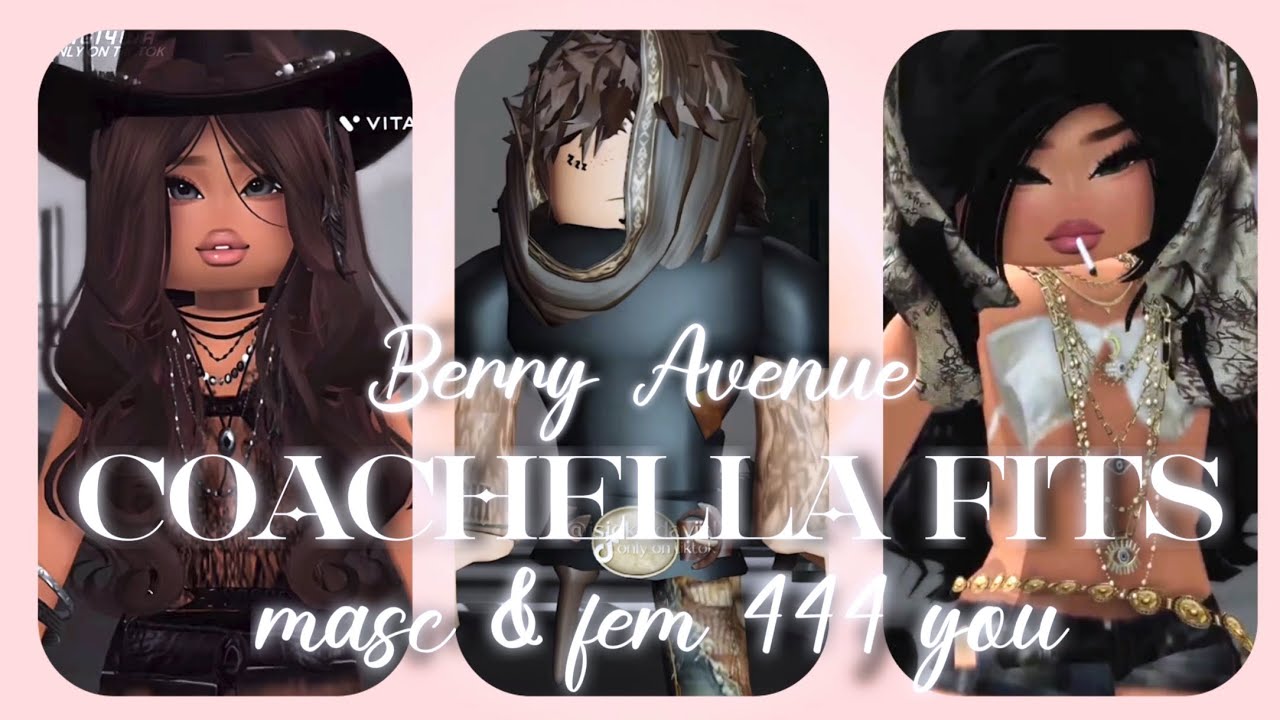 Berry Avenue COACHELLA MASC & FEM Outfits | Roblox TikTok Compilation ...