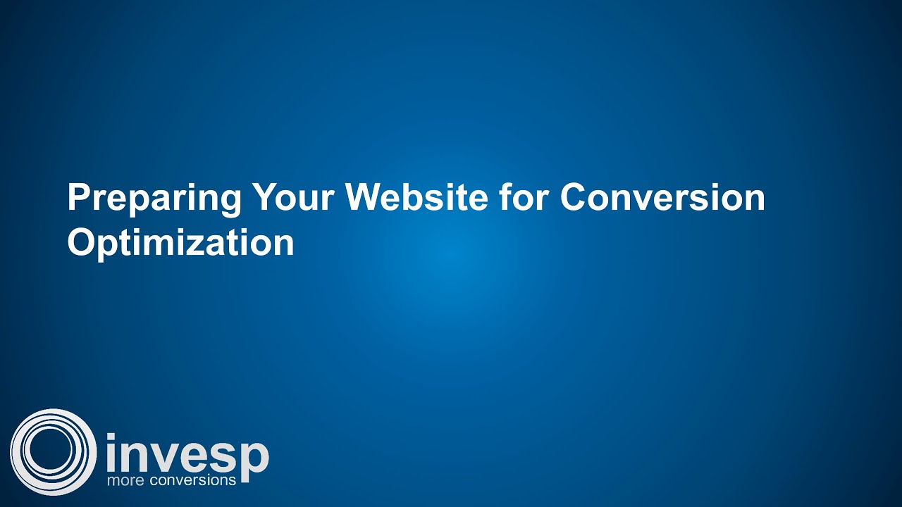 Preparing Your Website for Conversion Optimization - YouTube