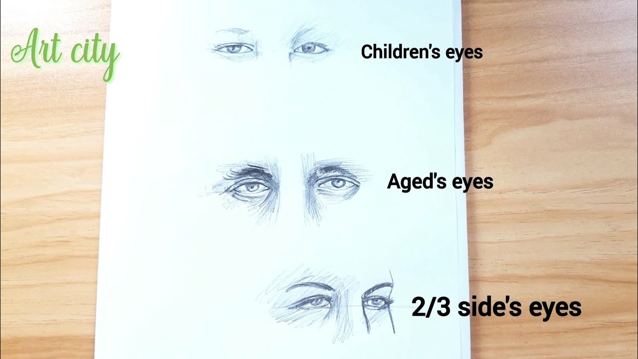 How to draw child, aged, and 2/3 side eyes 👀 step by step 🚶‍♂️ 🚶‍♂️ ...