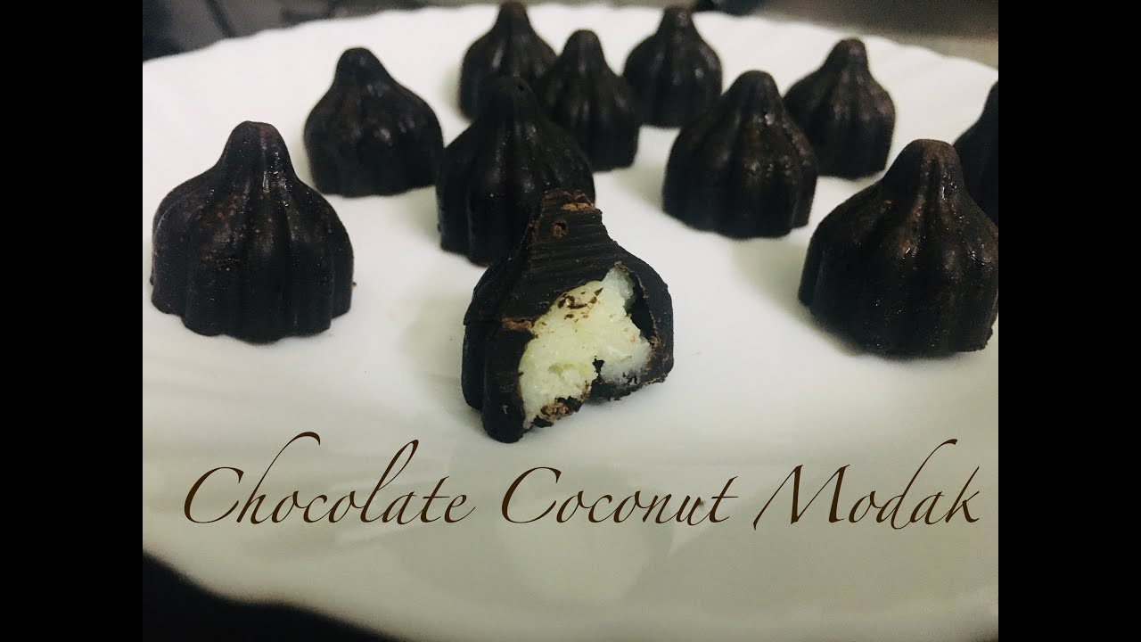 Chocolate coconut modak recipe | chocolate modak | चॉकलेट नारळ मोदक ...