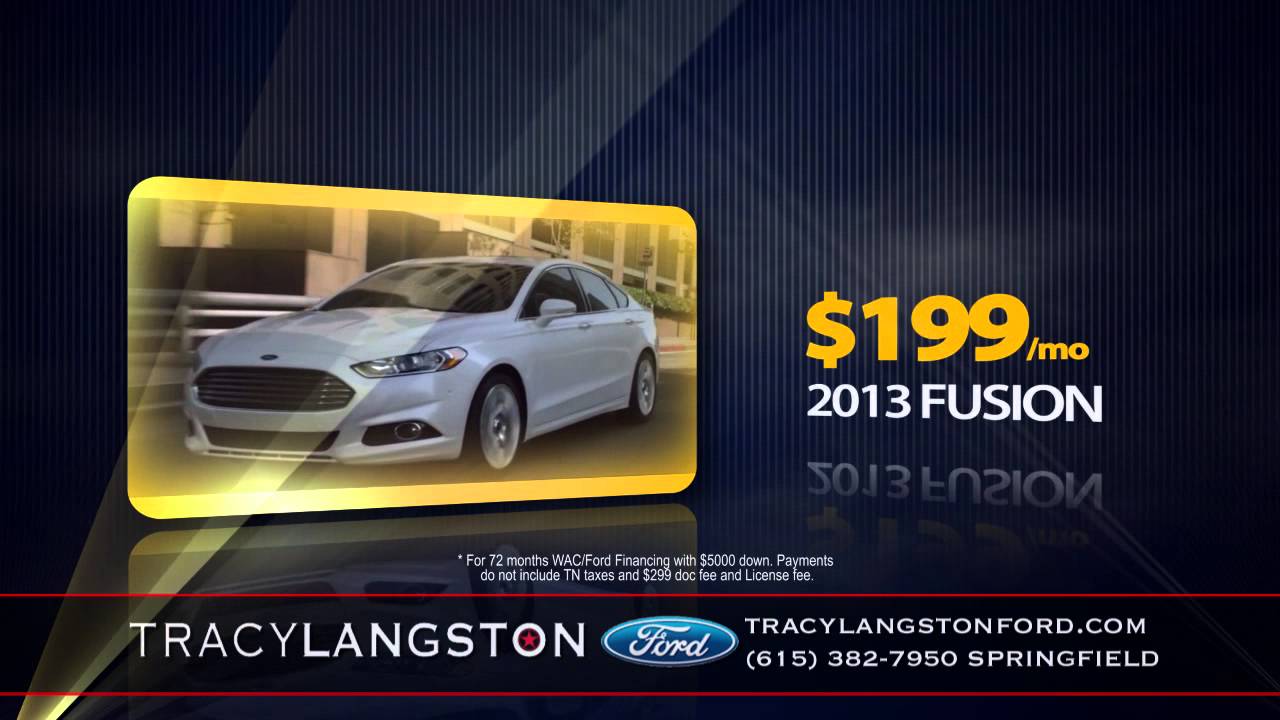 Tracy Langston Ford Summer Spectacular Sale 2013 Ford Fusion - YouTube