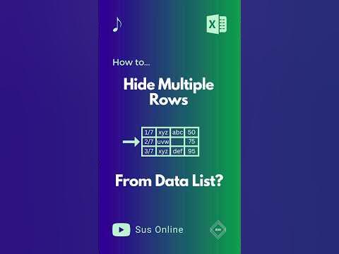 Excel Tips for Hiding Multiple Rows contains blank cell in Data #excel #learnexcel - YouTube