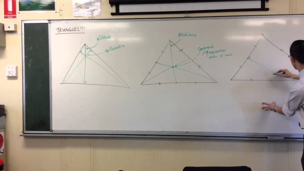 Triangle Centres (Orthocentre, Centroid & Circumcentre) - YouTube