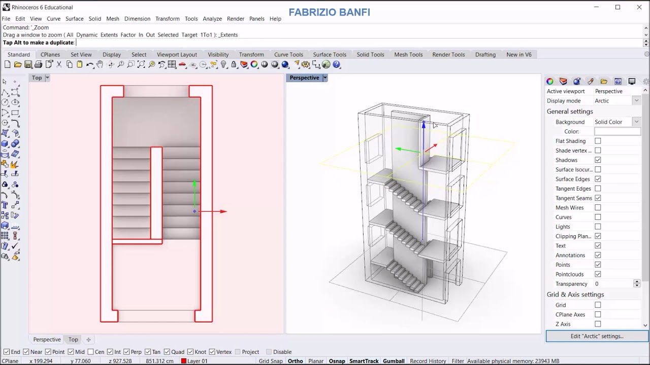 Fabrizio Banfi - Learn Rhino 15 - Understanding how to draw staircase ...