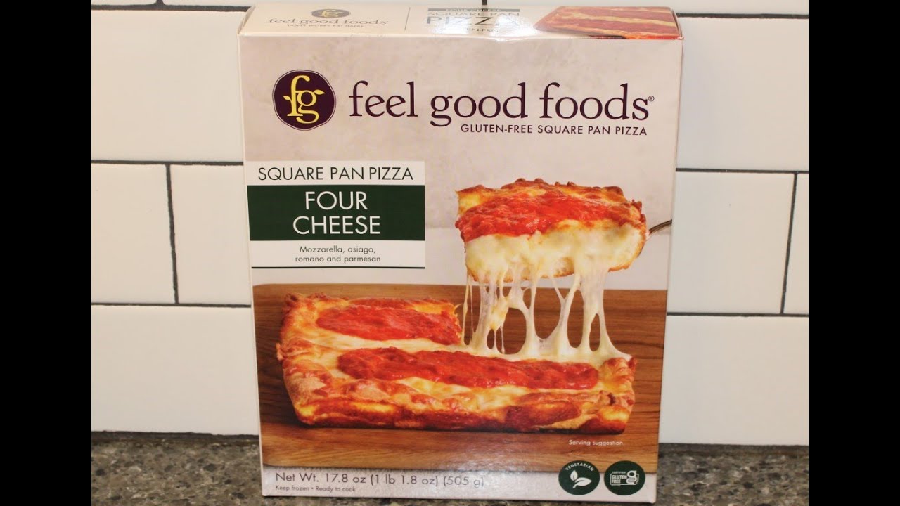 Feel Good Foods Four Cheese Square Pan Pizza Review - YouTube