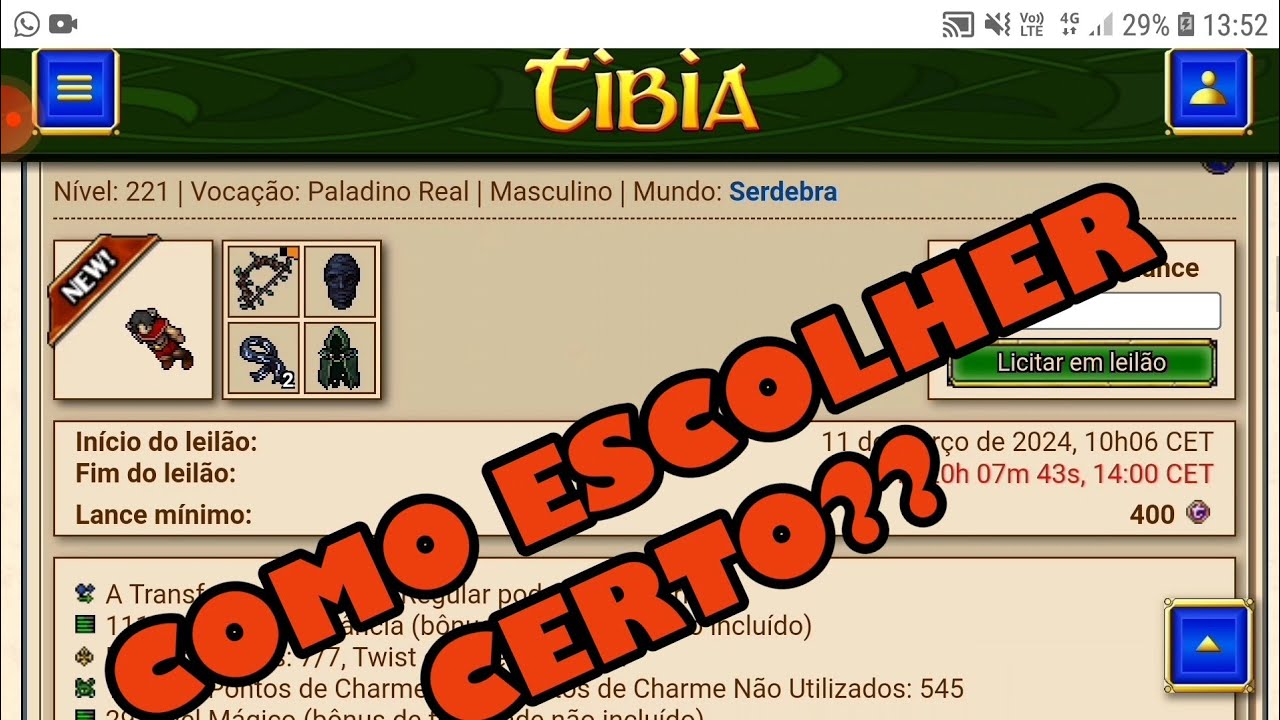 Tibia Bazar - Como Escolher um Char Bom Que Nao Seja Hunted #tibia ...