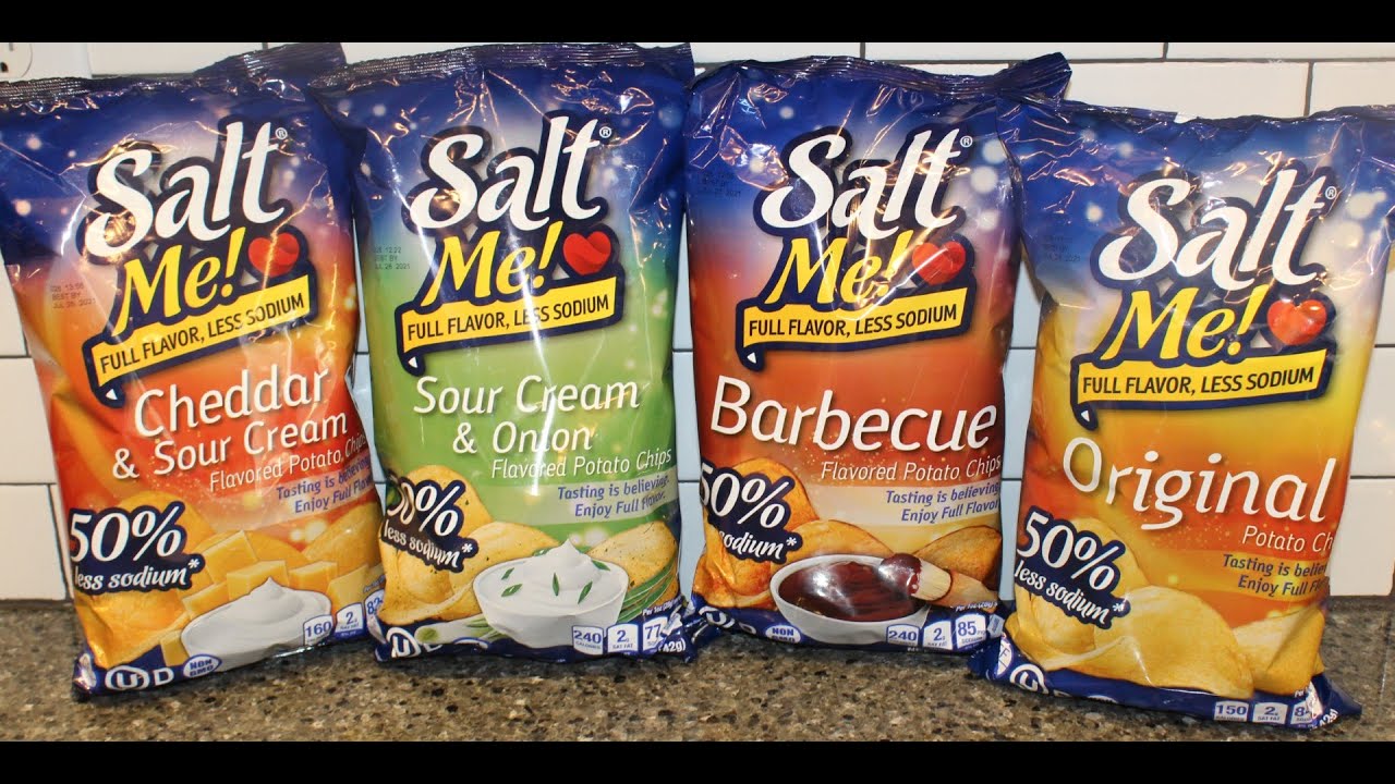 Salt Me! Potato Chips: Cheddar & Sour Cream, Sour Cream & Onion ...