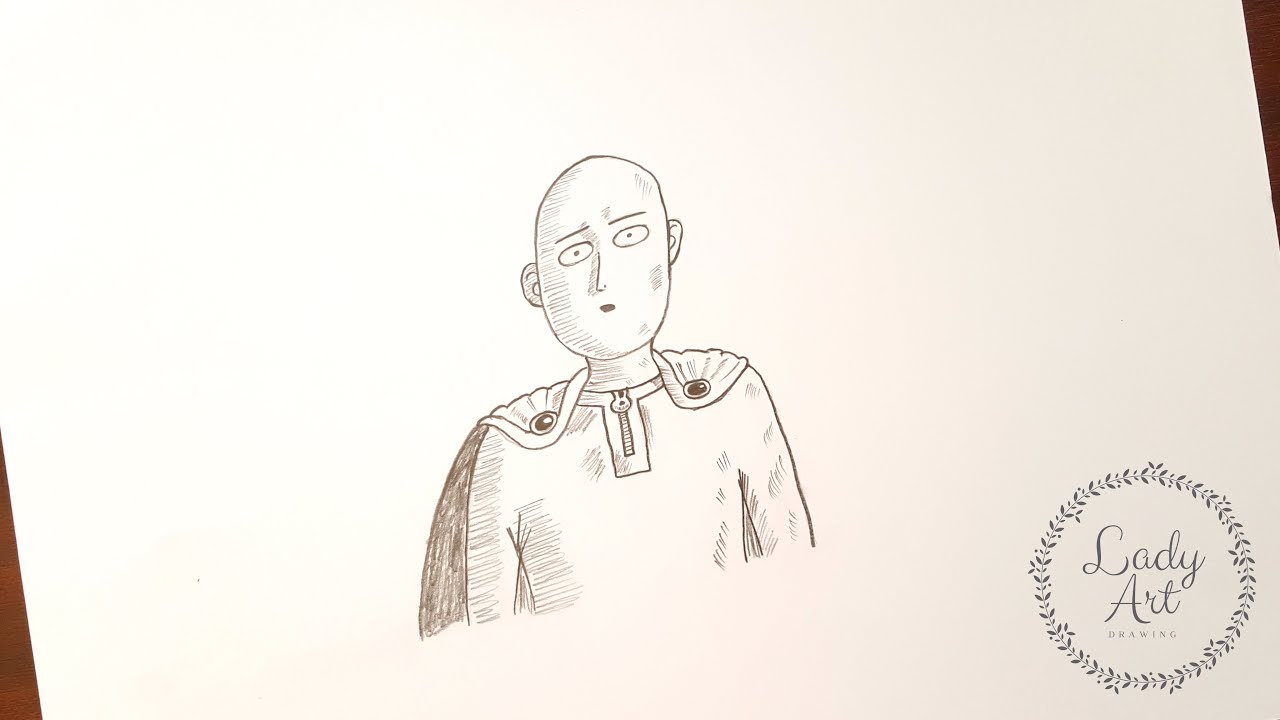 How To Draw Saitama From [ONE PUNCH MAN] Real-Time Drawing. - YouTube