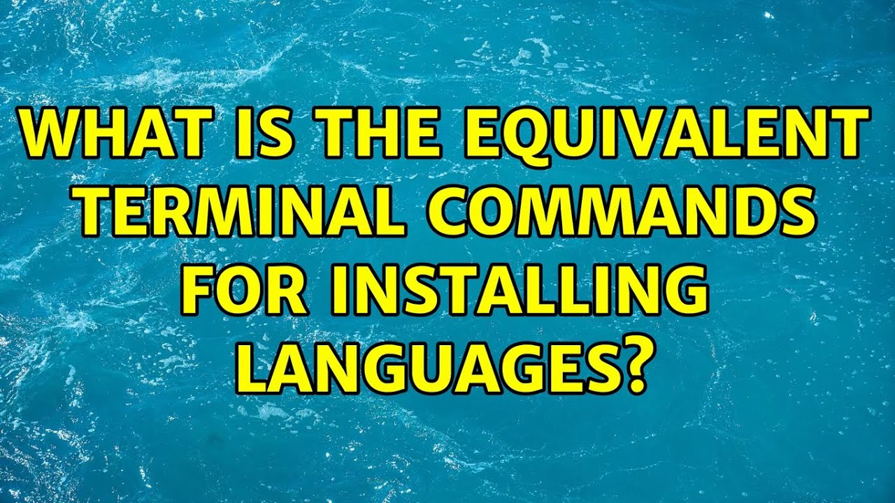 Ubuntu: What is the equivalent terminal commands for installing ...