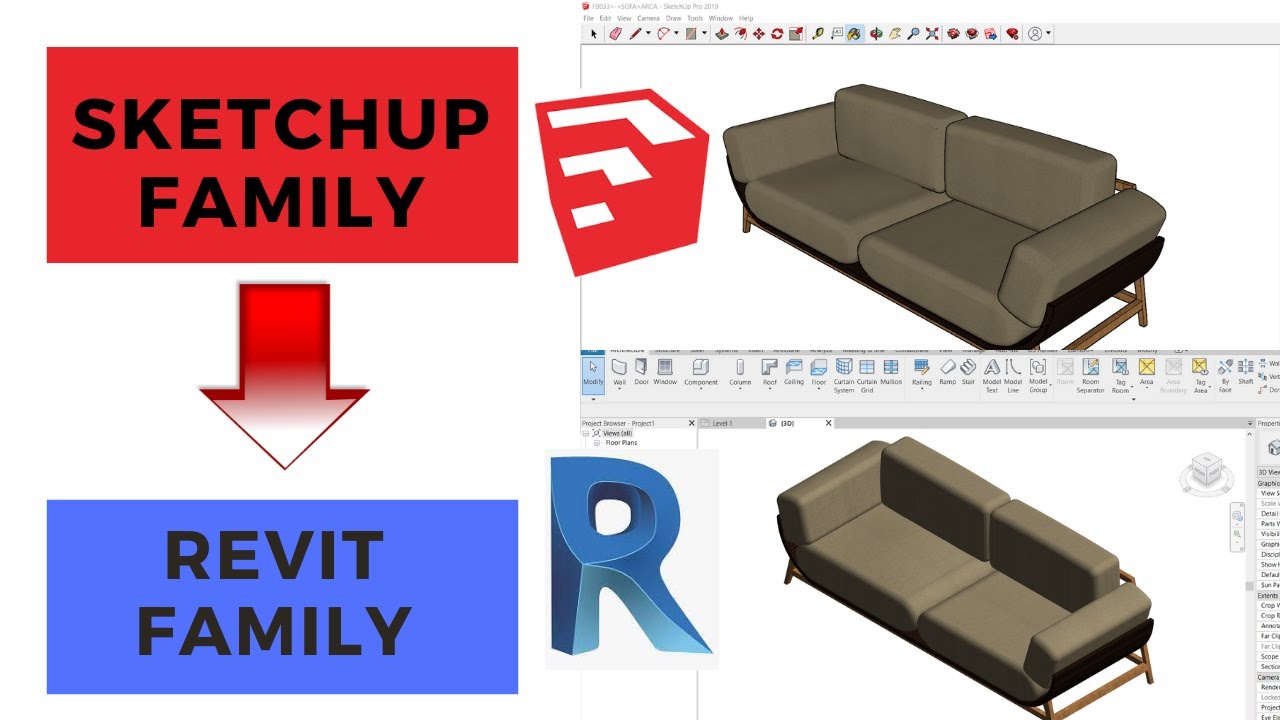 How to convert Quality SketchUp family to Revit family - YouTube