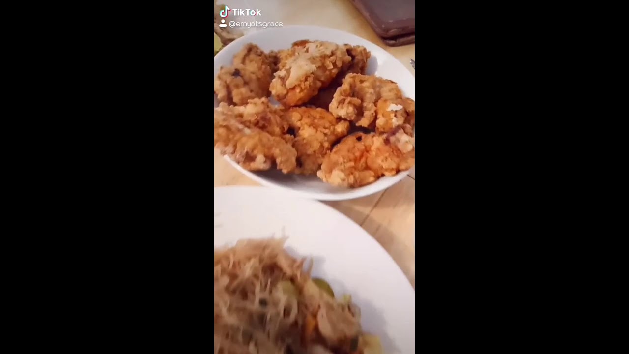 Dinner pancit fried chicken - YouTube