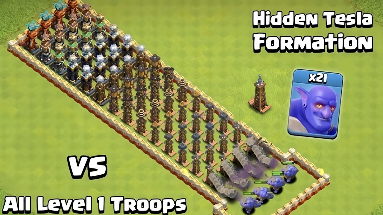 Every Level Tesla Formation vs All Level 1 Trops - YouTube