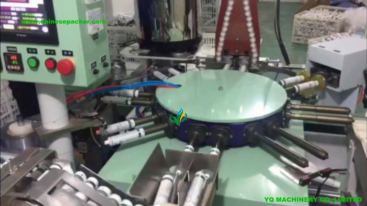 rotary type plastic aluminium tube foil sealing cap closing machine ...