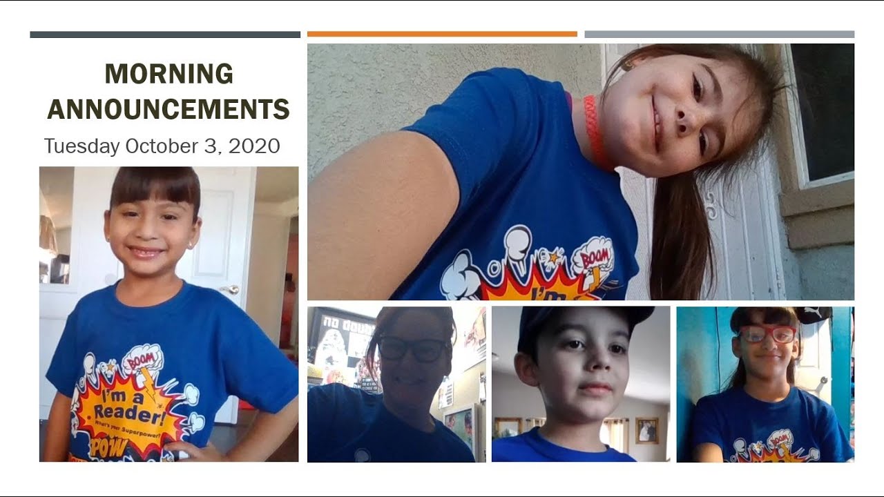 Tuesday November 3 Morning Announcements - YouTube