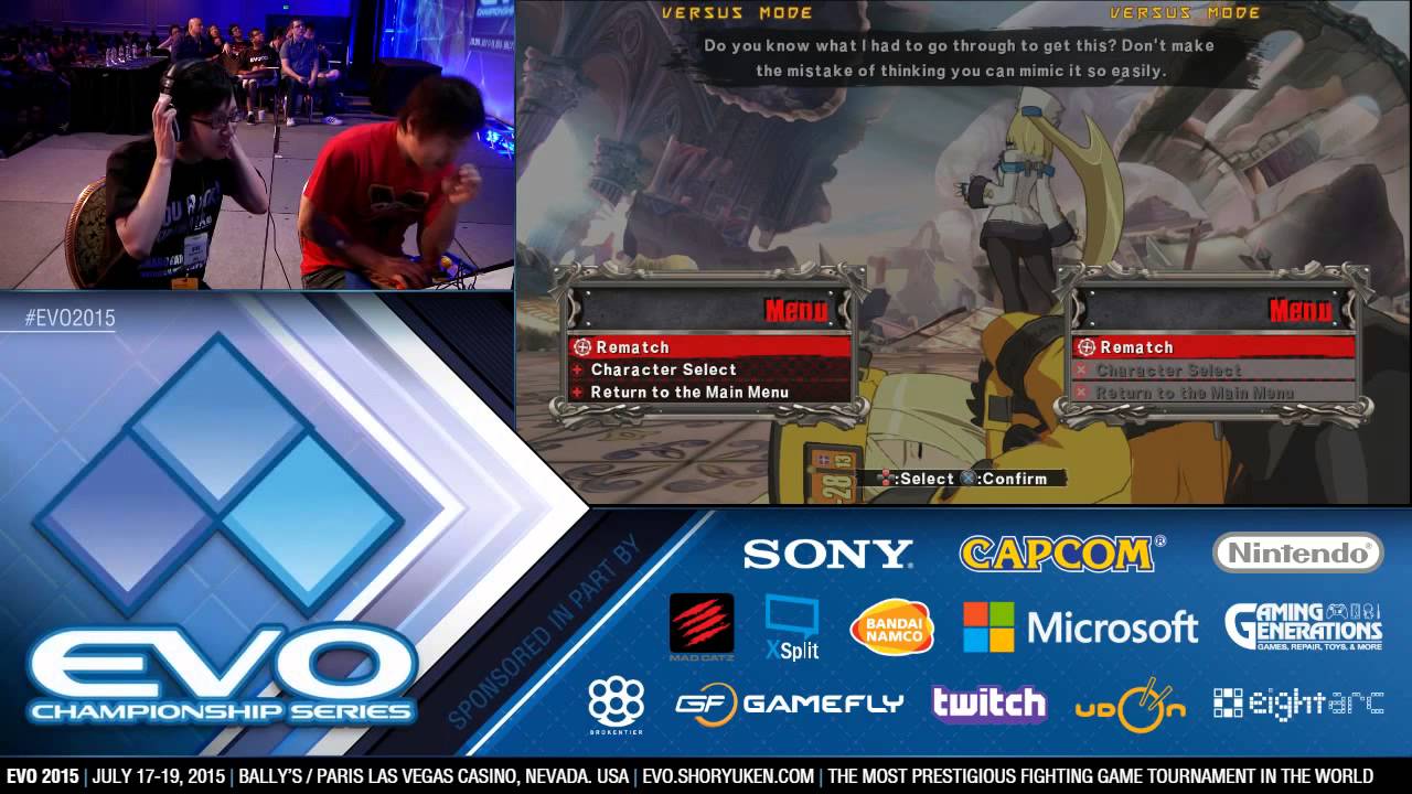 Evo 2015 - GG Xrd Top 8: Woshige vs Nakamura - YouTube