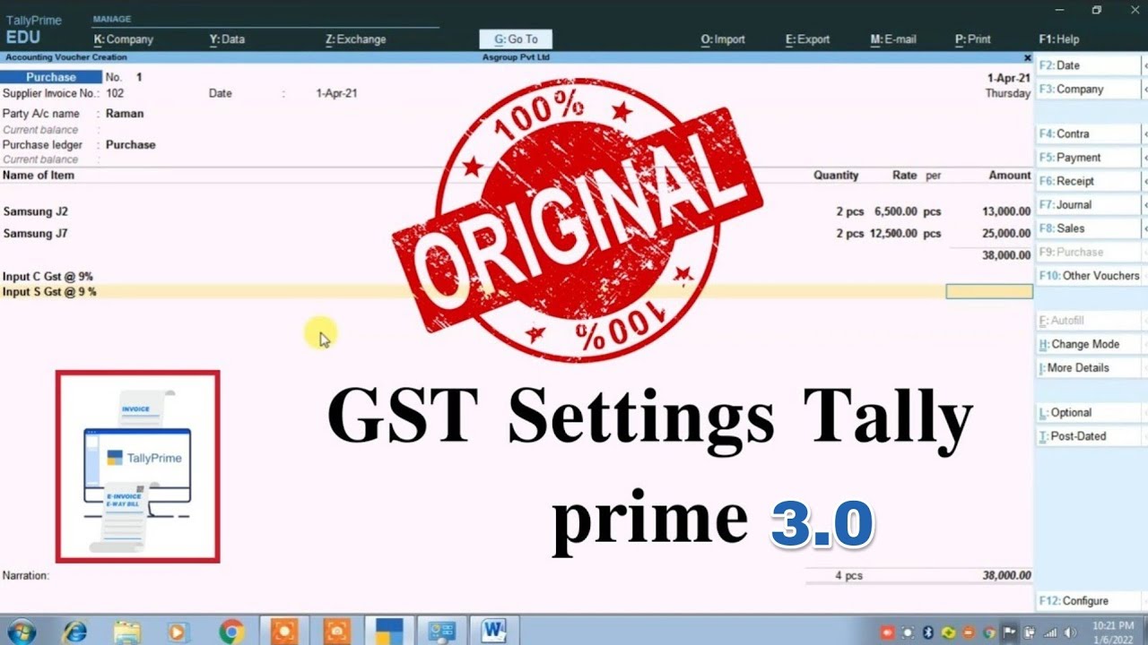 How to Set GST Details in Tally Prime; New Tally Prime | gst in tally ...