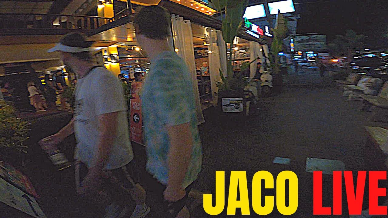 Jaco Beach Costa Rica | Night Walk Thru Downtown - YouTube