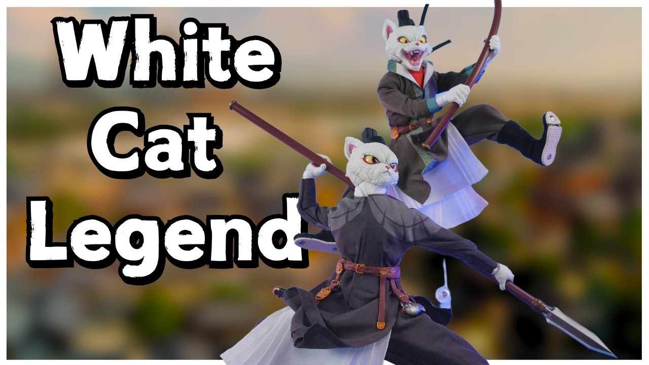 Cat Action Figures - NOTTAA Collection Li Bing - White Cat Legend - YouTube
