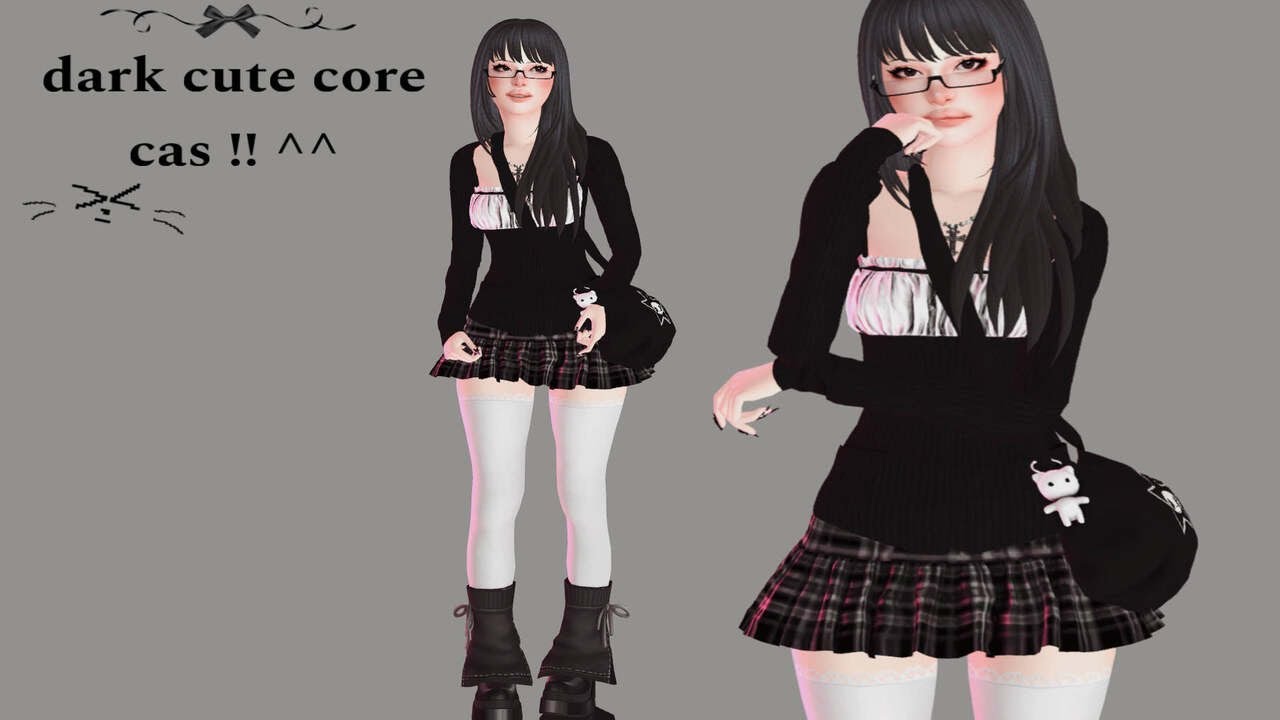 making a a dark cutecore simmie in cas!!! ≽^•⩊•^≼ - YouTube