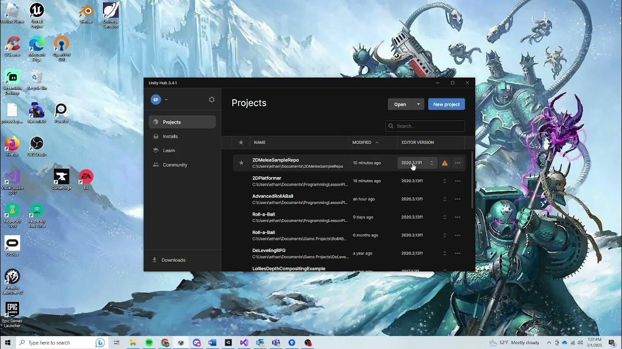Adding an existing project to Unity Hub - YouTube