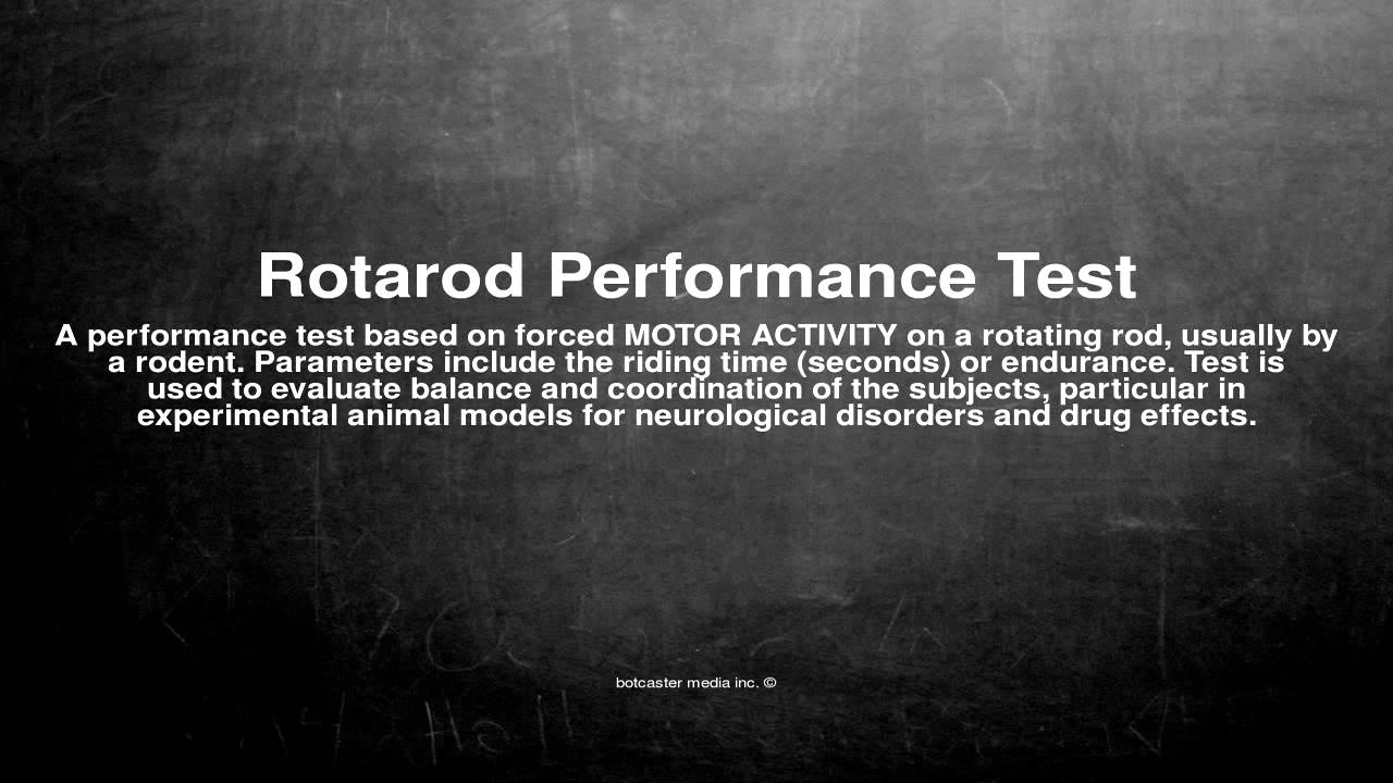 Medical vocabulary: What does Rotarod Performance Test mean - YouTube