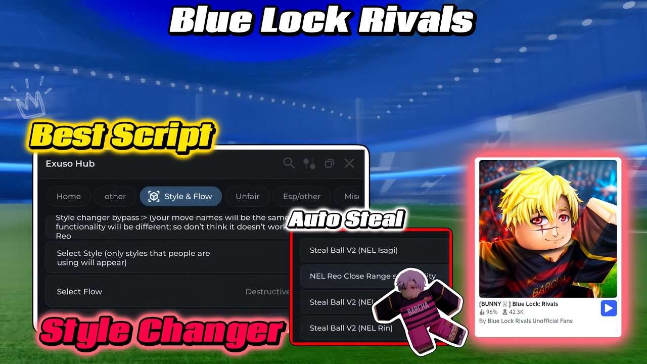 BEST BLUE LOCK RIVALS SCRIPT STYLE CHANGER, NO COOLDOWN SKILL, INFINITE ...