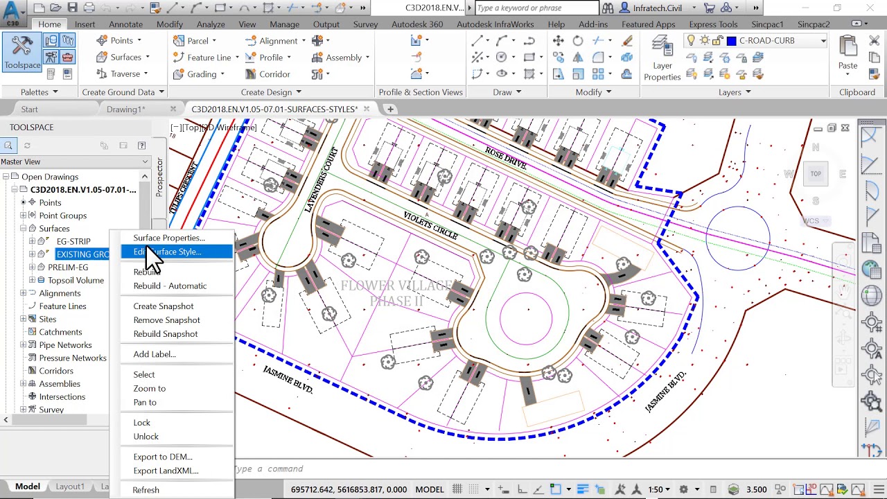 AutoCAD Civil 3D - 05.07.01: Surface Styles - YouTube