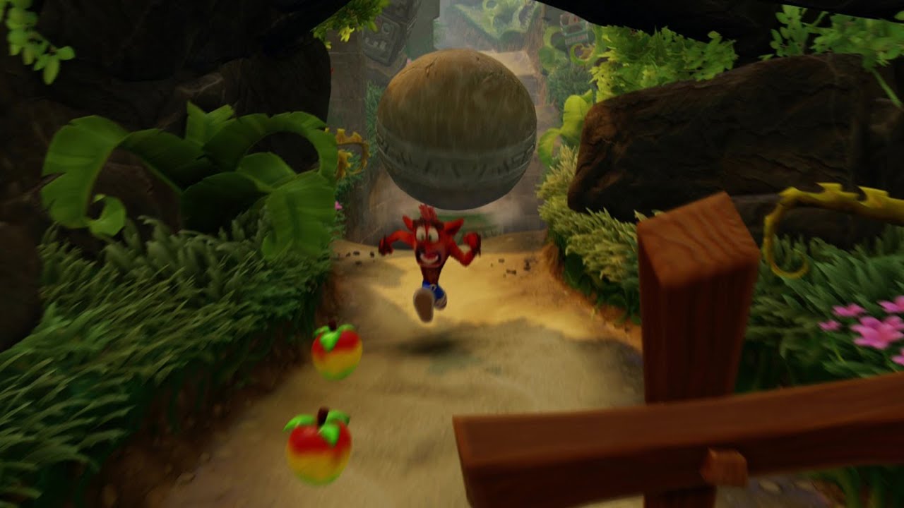 Crash Bandicoot running from boulder - YouTube