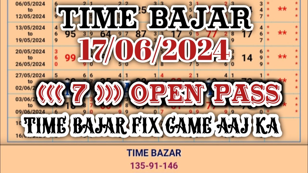 Time bazar fix game aaj ka | 17/06/2024 |Time bajar trick today | - YouTube
