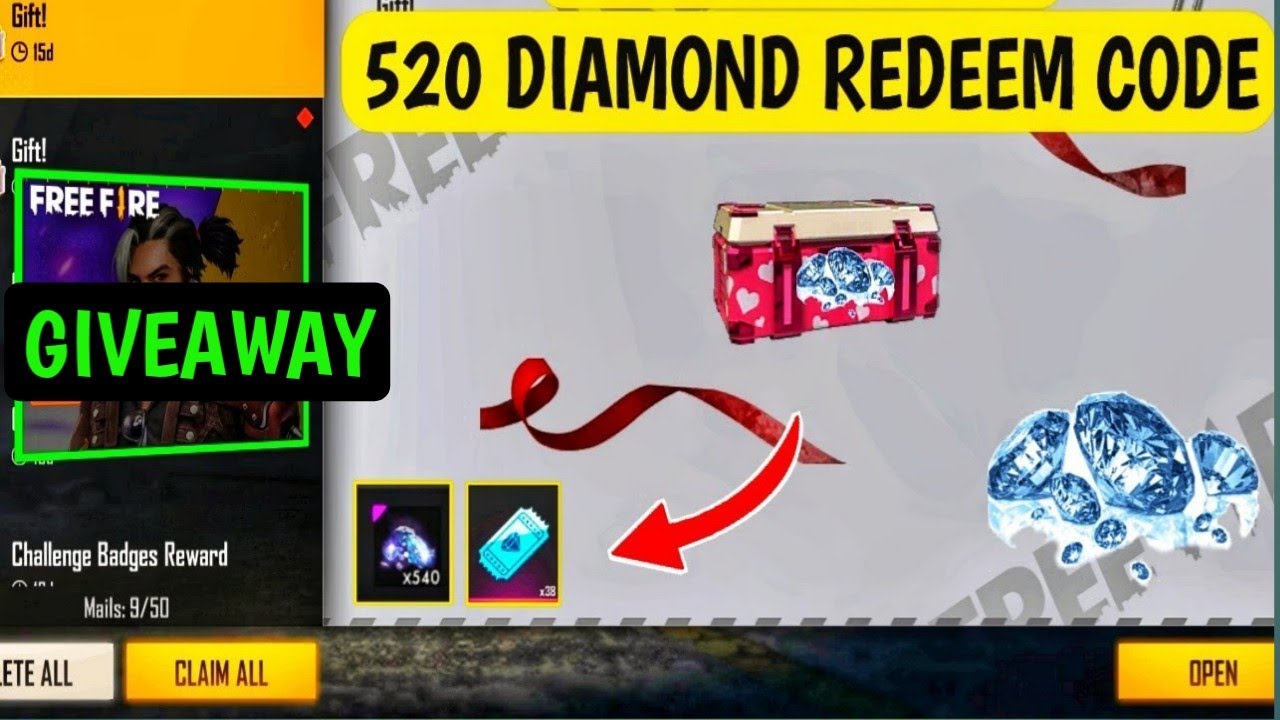 520 Diamond Redeem Code Today | Free Fire 3 June Redeem Code || FREE ...